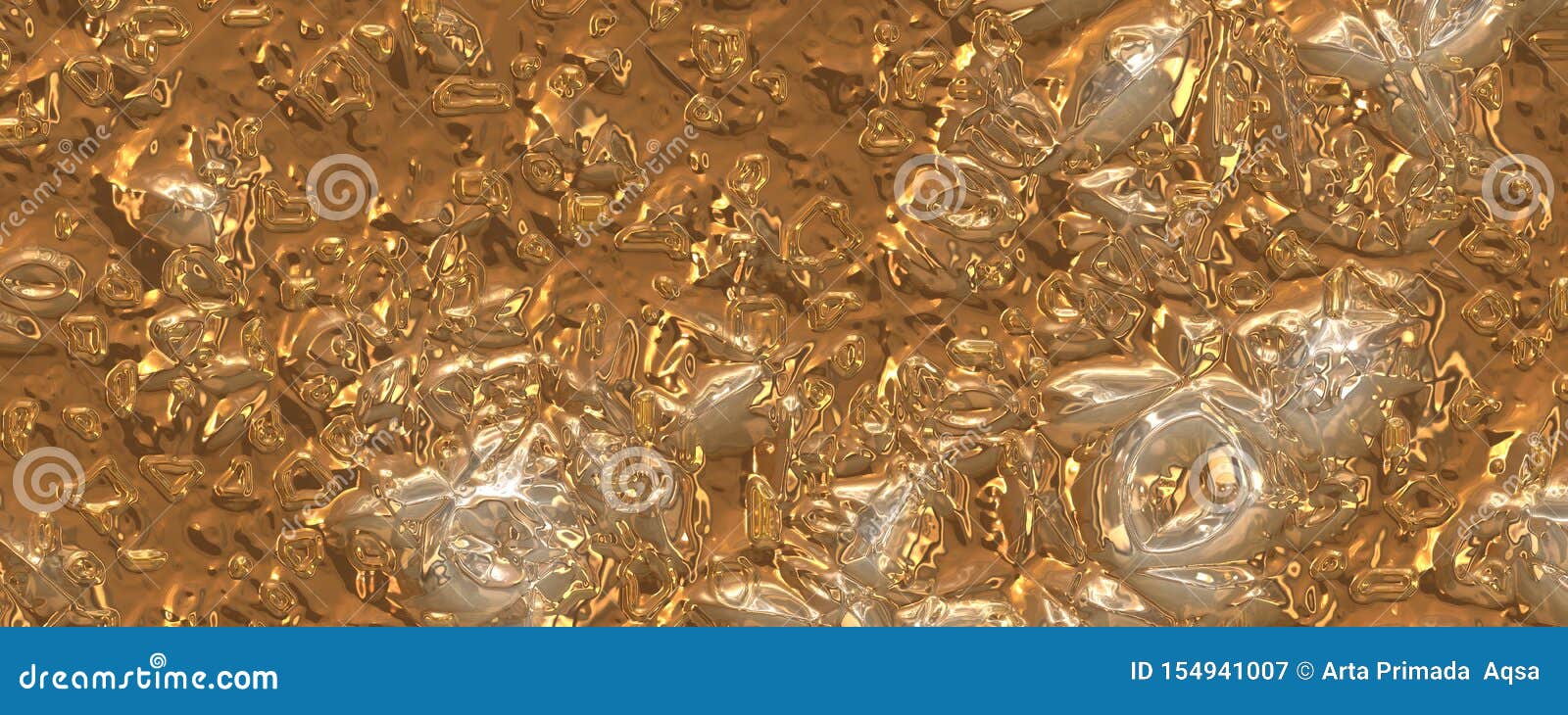 3d Illustration Abstract Melting Liquid Gold Background Stock ...