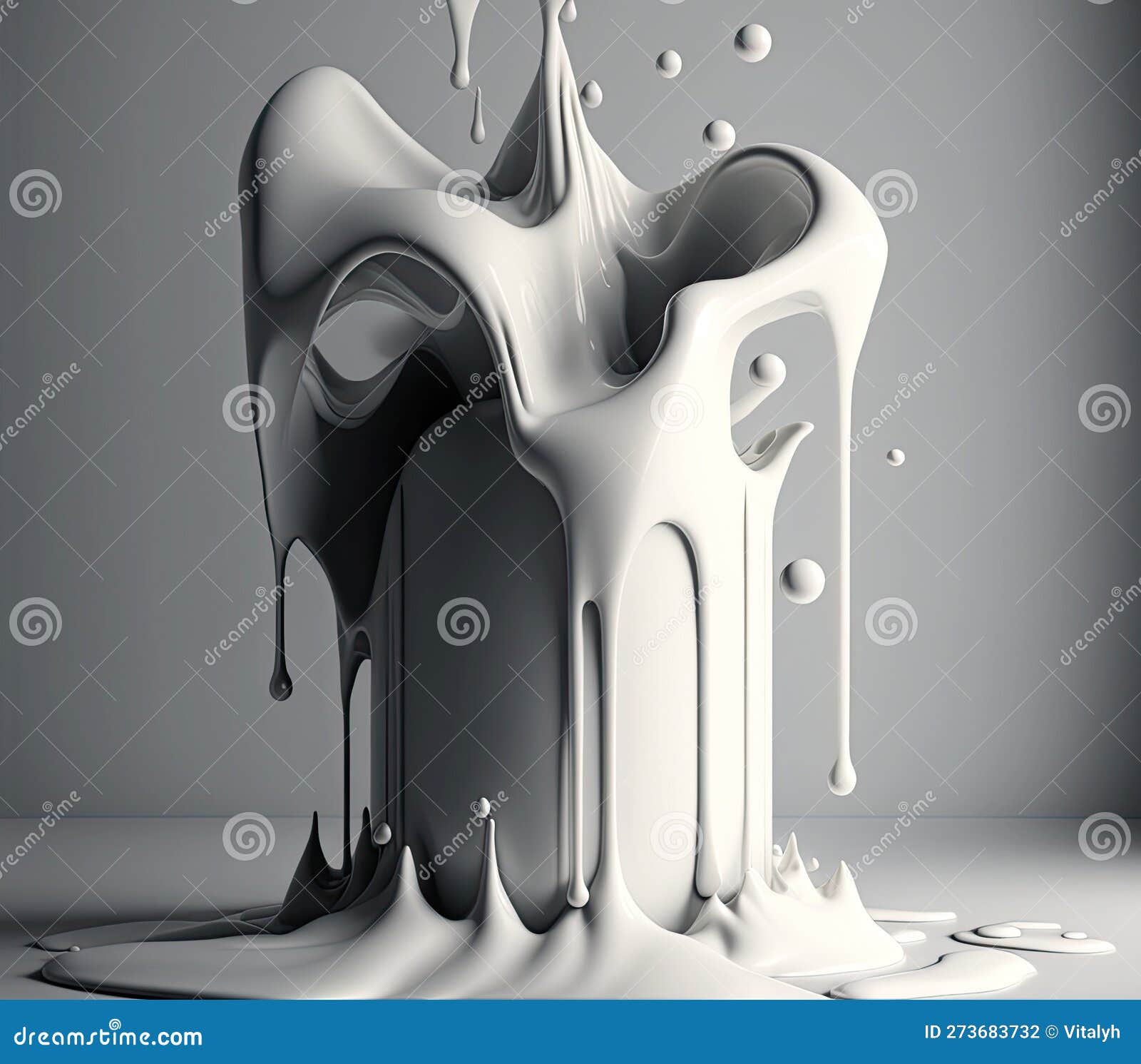 Abstract Melting Shape with Dripping Drops. Stock Photo - Image of ...