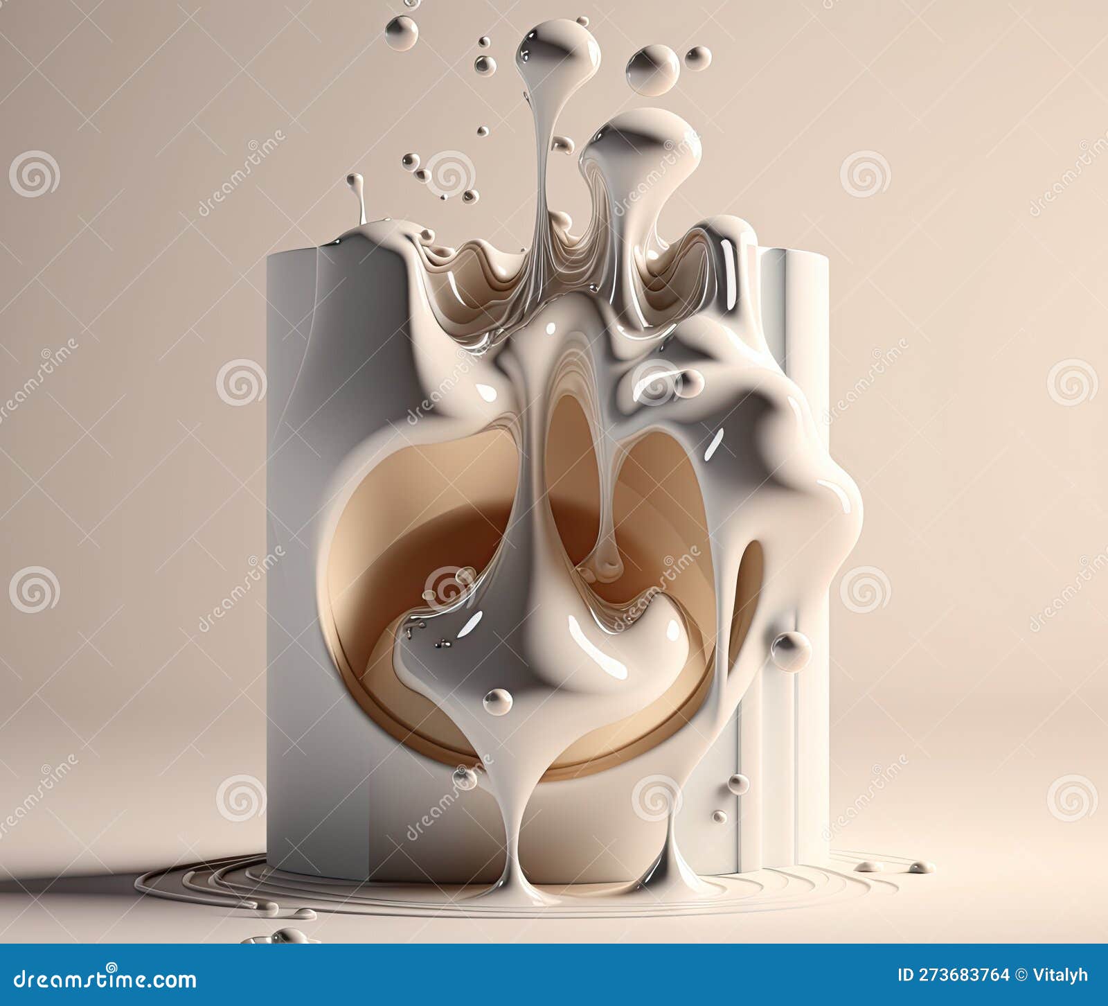 Abstract Melting Shape with Dripping Drops. Stock Illustration ...