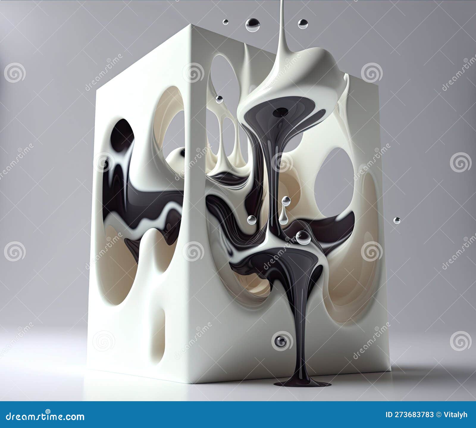 Abstract Melting Shape with Dripping Drops. Stock Illustration ...