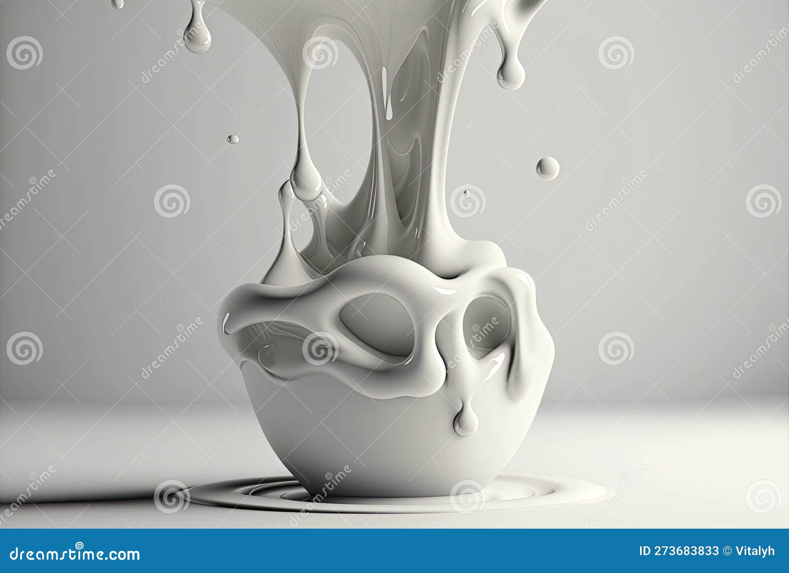 Abstract Melting Shape with Dripping Drops. Stock Illustration ...