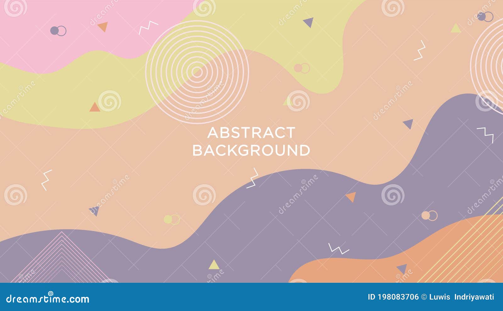 Abstract Memphis Background with Bright Pastel Vector Illustration ...