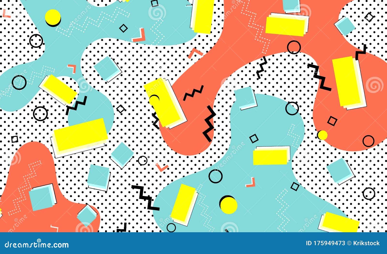 Abstract Memphis Design. 90s Pattern. Vector. Stock Vector ...