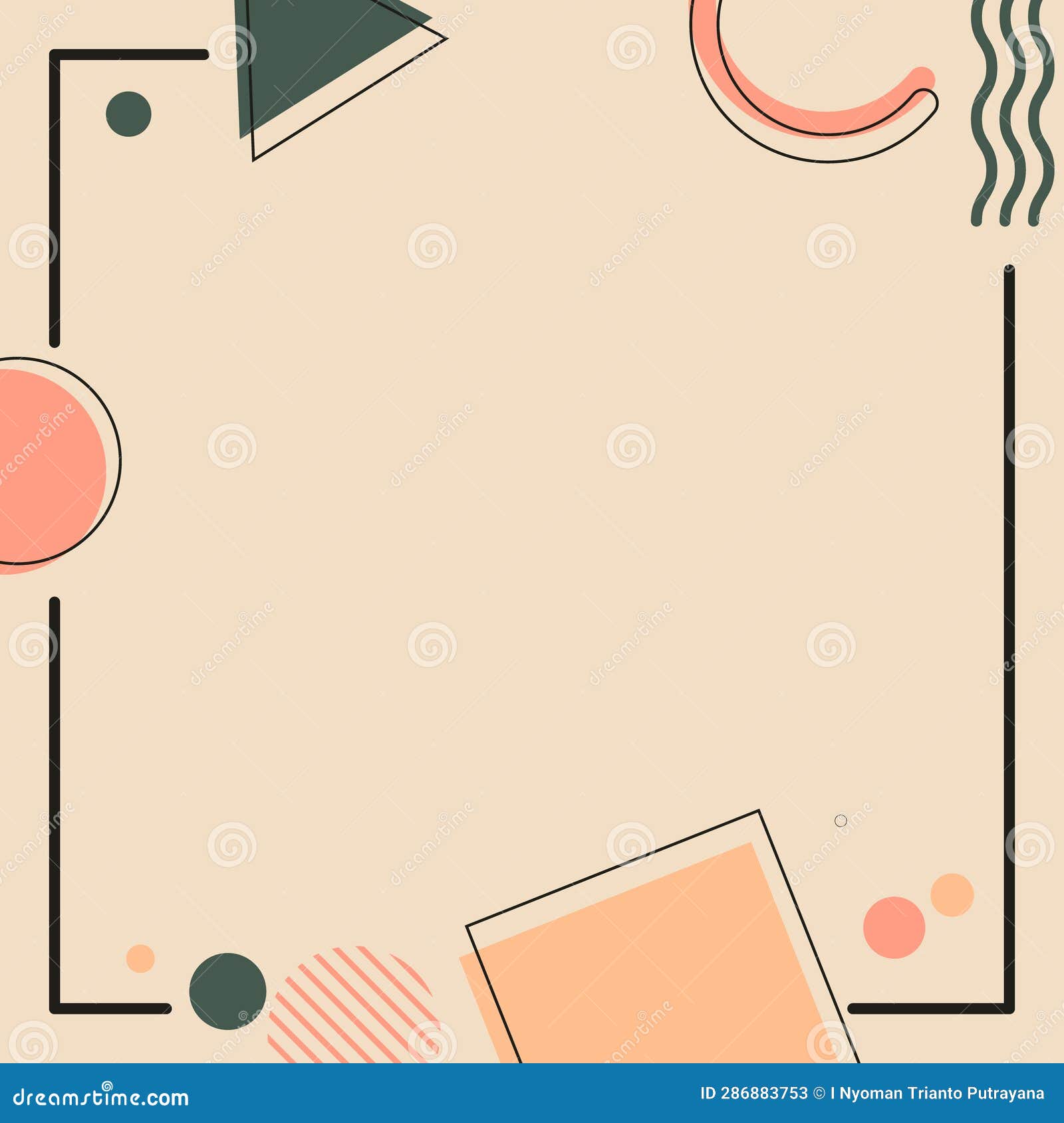 Abstract Memphis Frame Background. Stock Vector - Illustration of ...