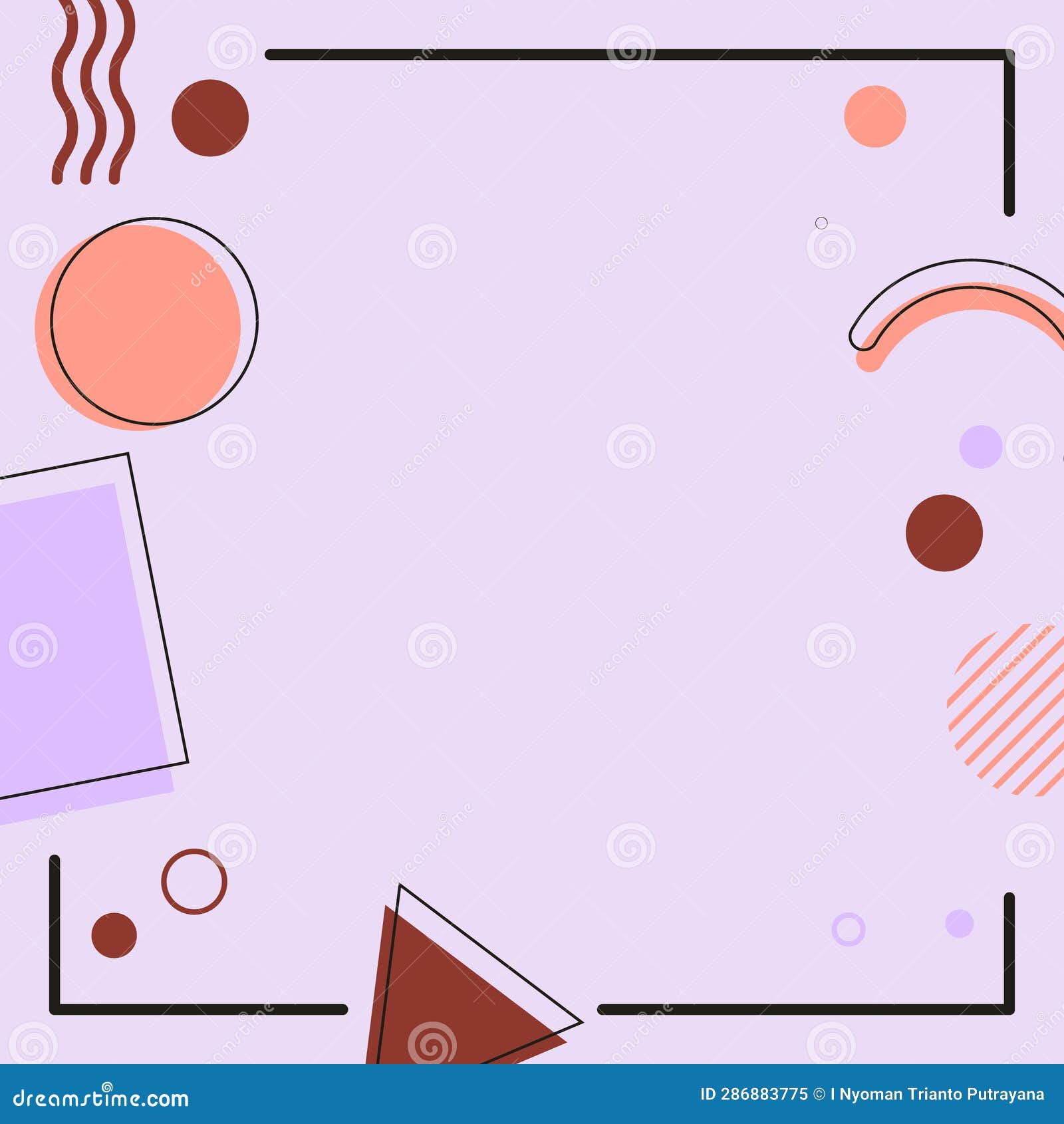 Abstract Memphis Frame Background. Stock Vector - Illustration of ...