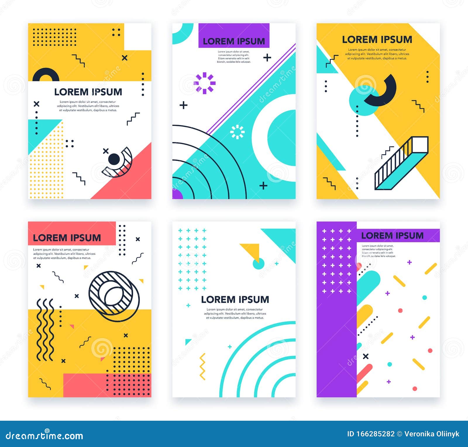 Abstract Memphis Poster. Graphical Minimalistic 80s Memphis Frame ...