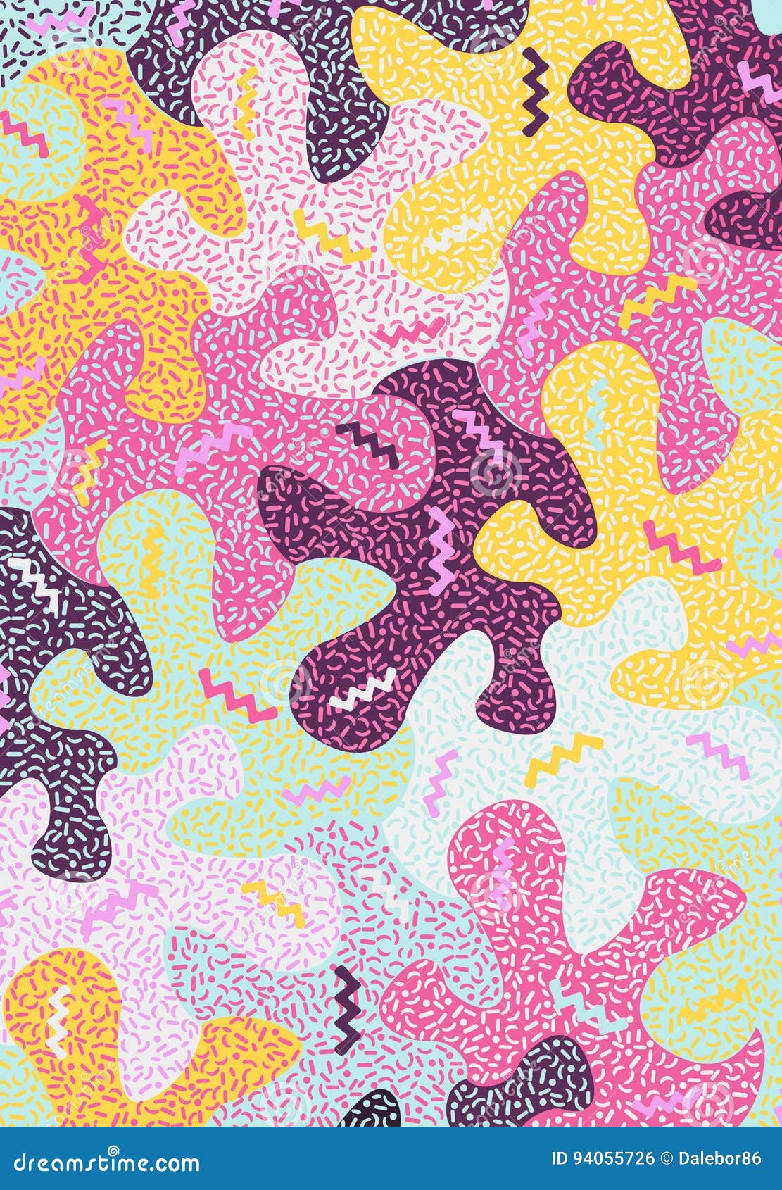 Abstract Memphis Style Pattern. Stock Vector - Illustration of printing ...