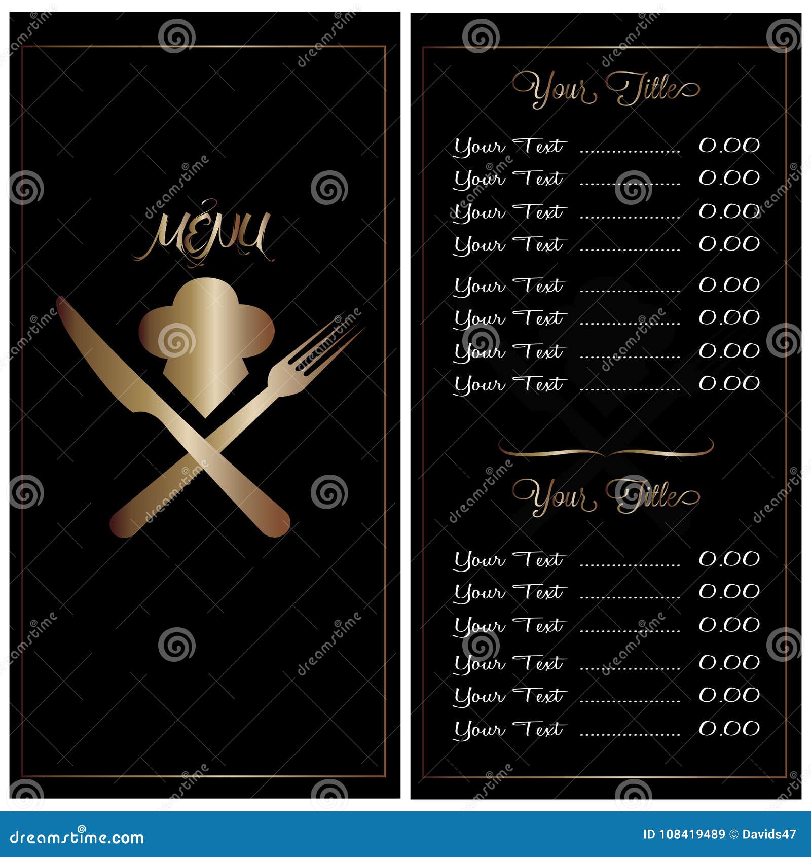 Abstract menu presentation stock vector. Illustration of grill - 108419489