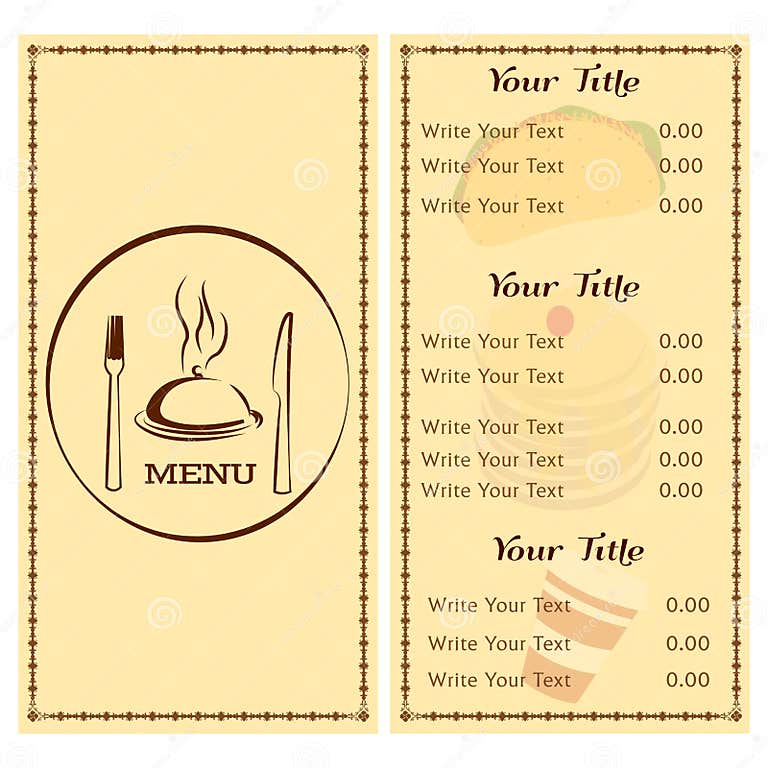 Abstract menu presentation stock vector. Illustration of dishes - 108419176