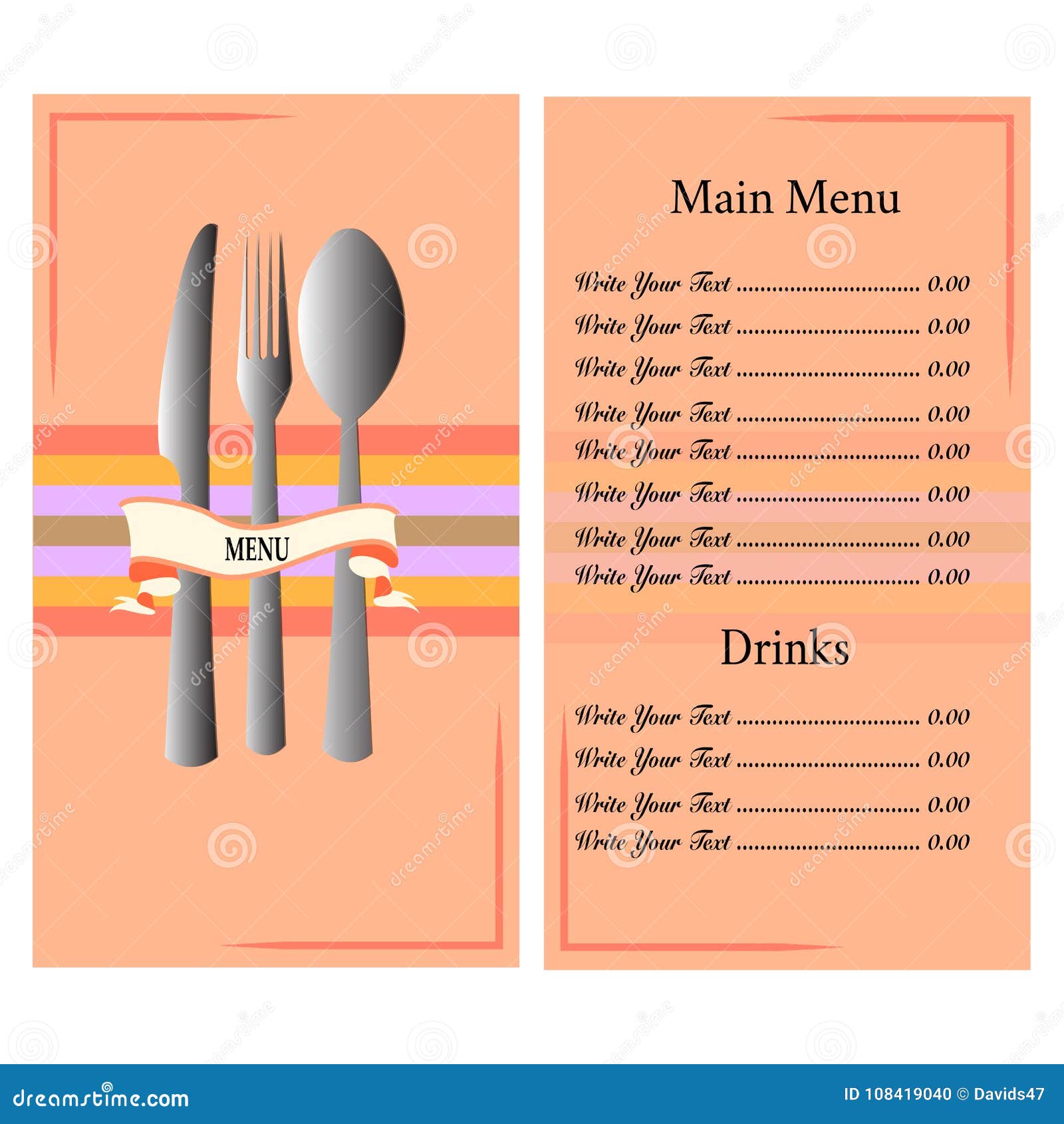 Abstract menu presentation stock vector. Illustration of cook - 108419040