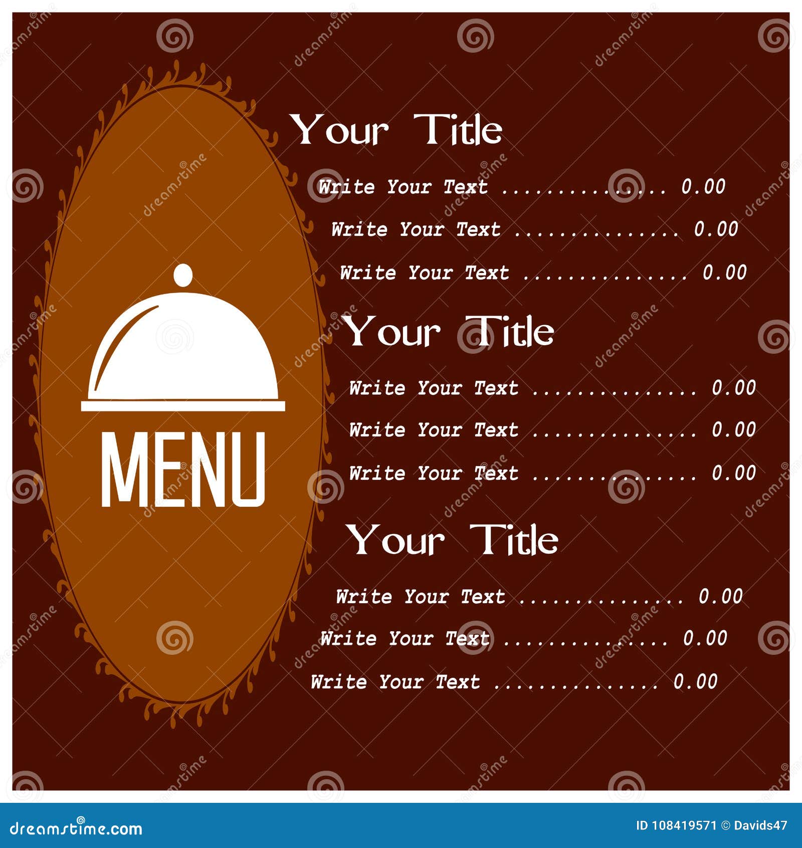 Abstract menu presentation stock vector. Illustration of drinks - 108419571