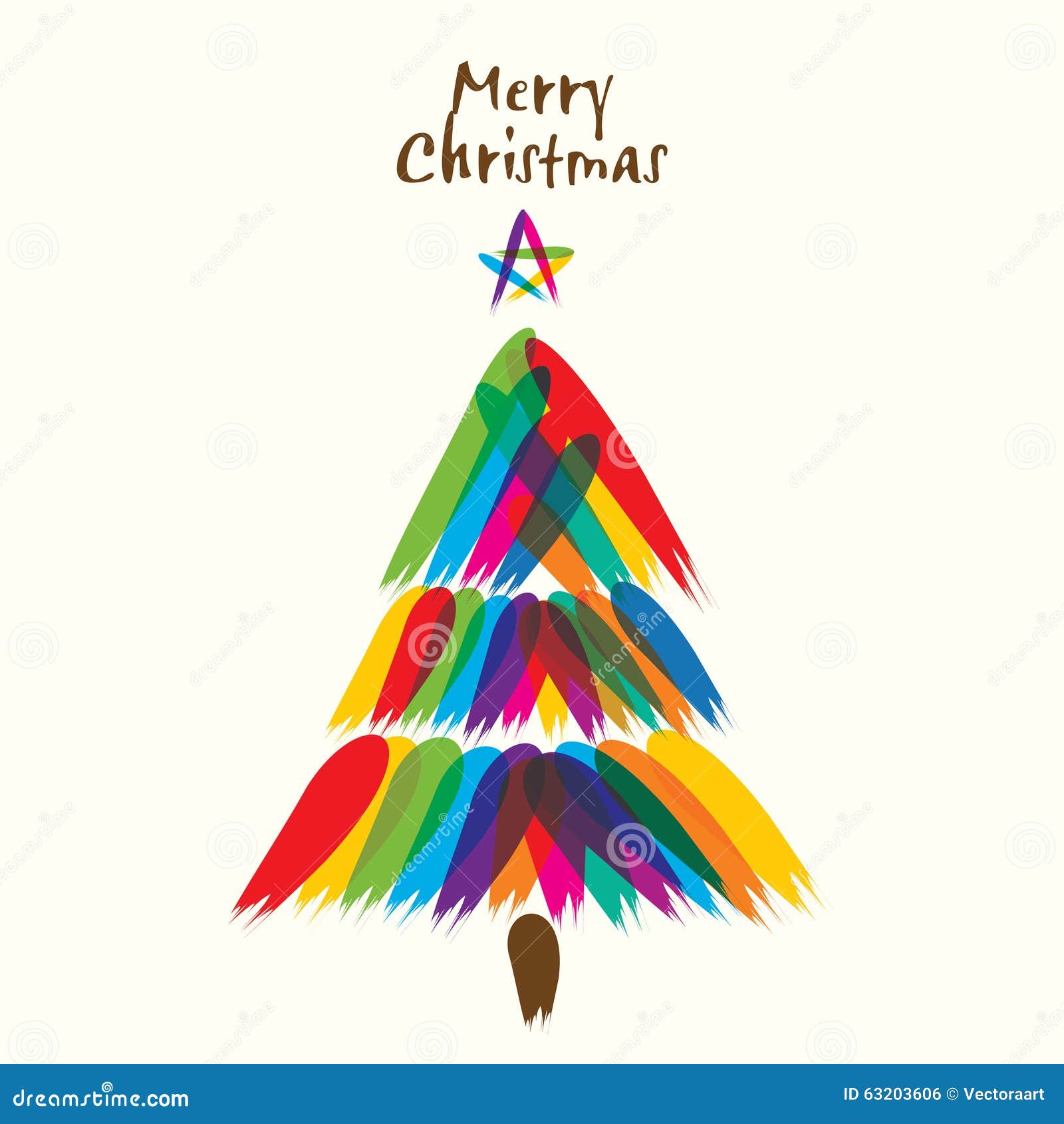 Abstract Merry Christmas Tree Design Stock Vector - Illustration of ...