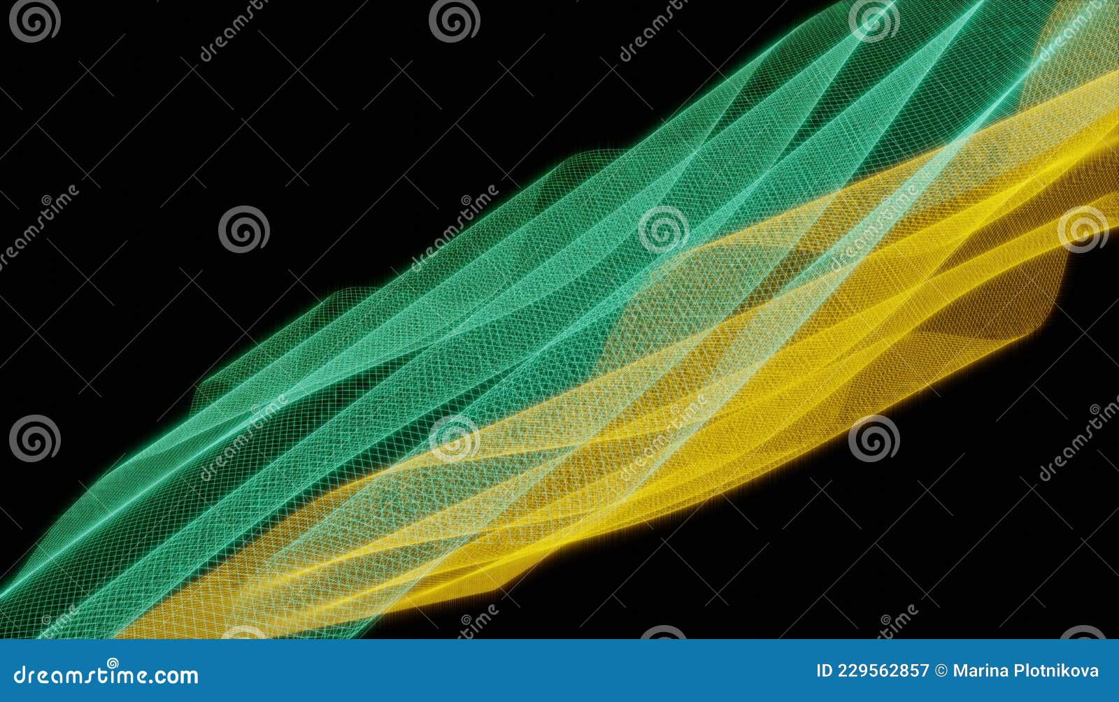Abstract 3d Mesh Wave Background. Futuristic Technology Style. Elegant ...