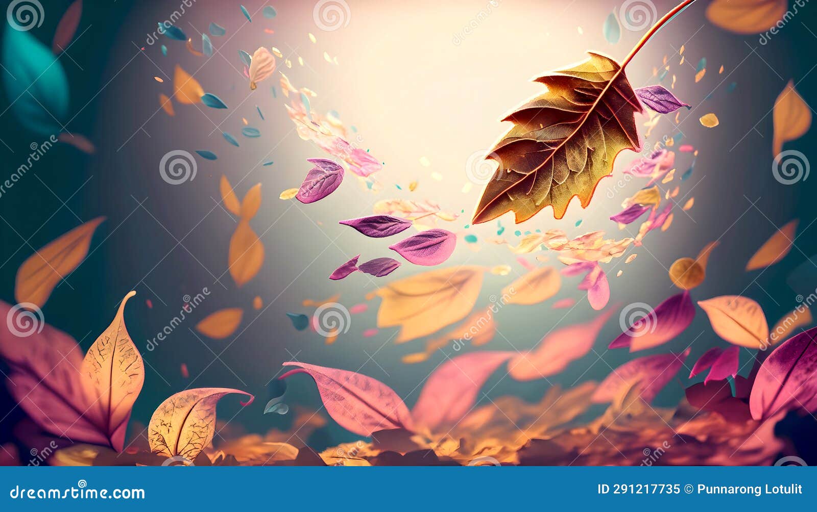 Leave Leaf Drifting in the Wind, with Soft Colors and a Dreamy ...
