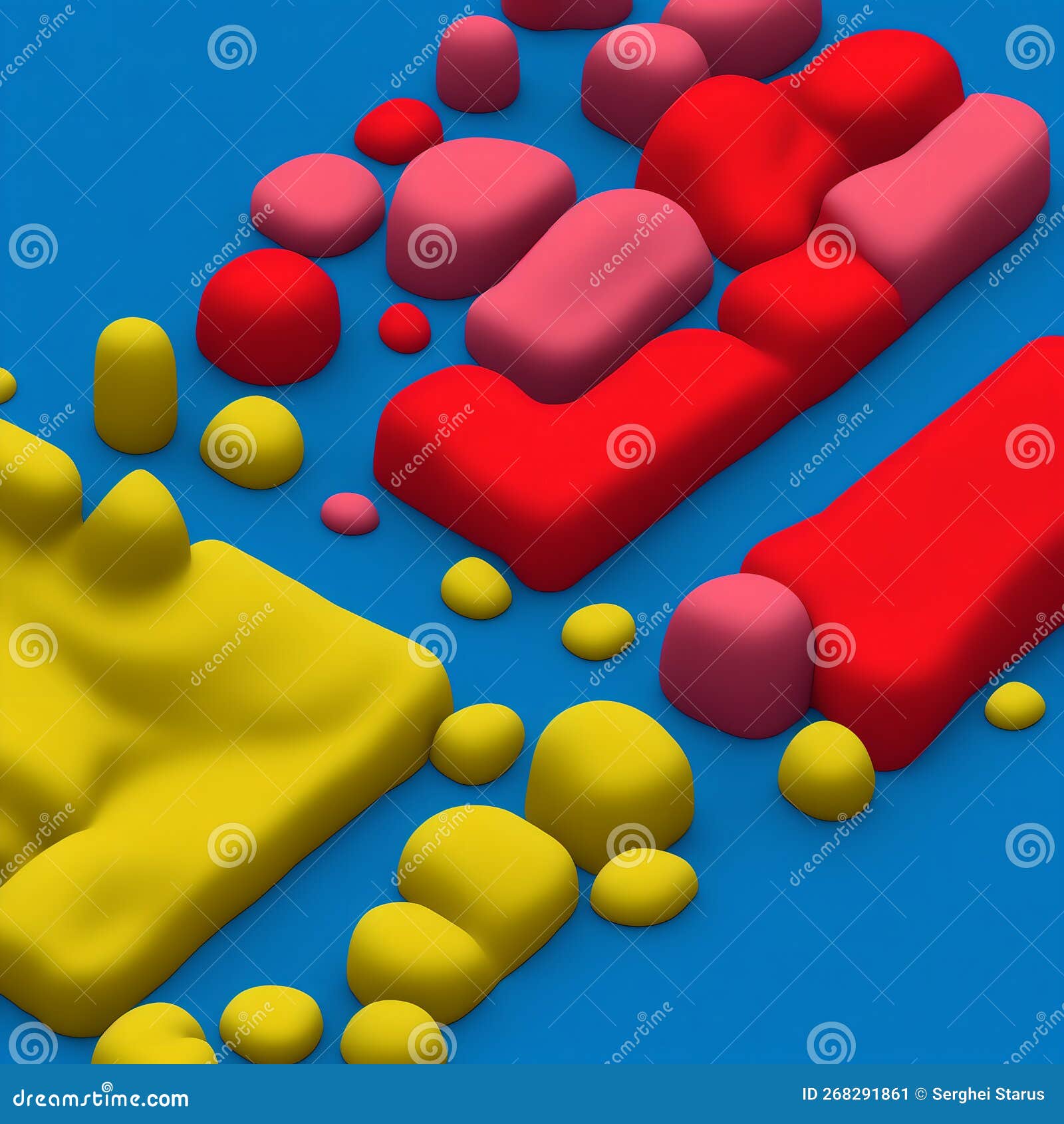 Abstract Mess of Stacked Multi-colored Blocks. Concept Background or ...