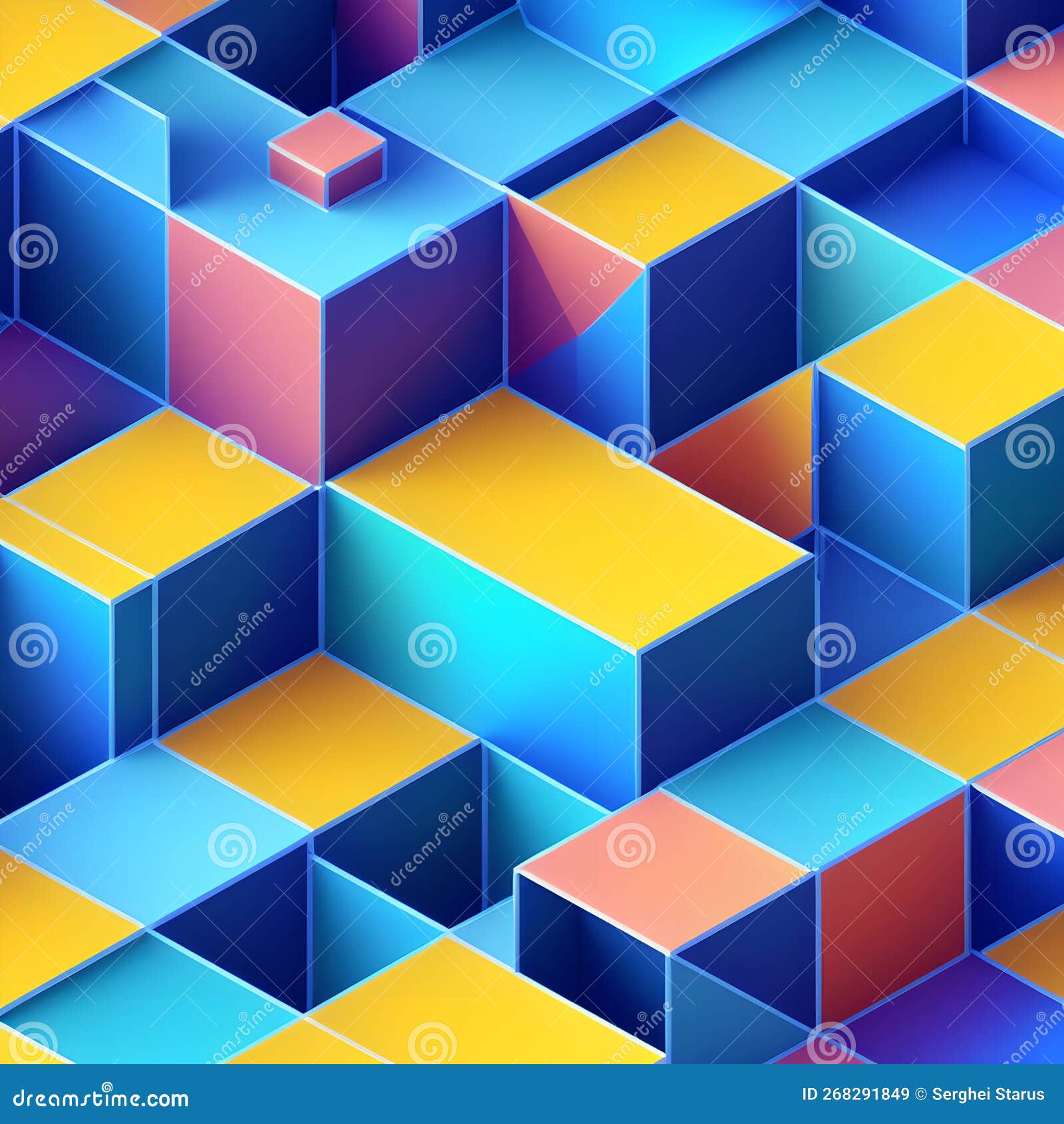Abstract Mess of Stacked Multi-colored Blocks. Concept Background or ...