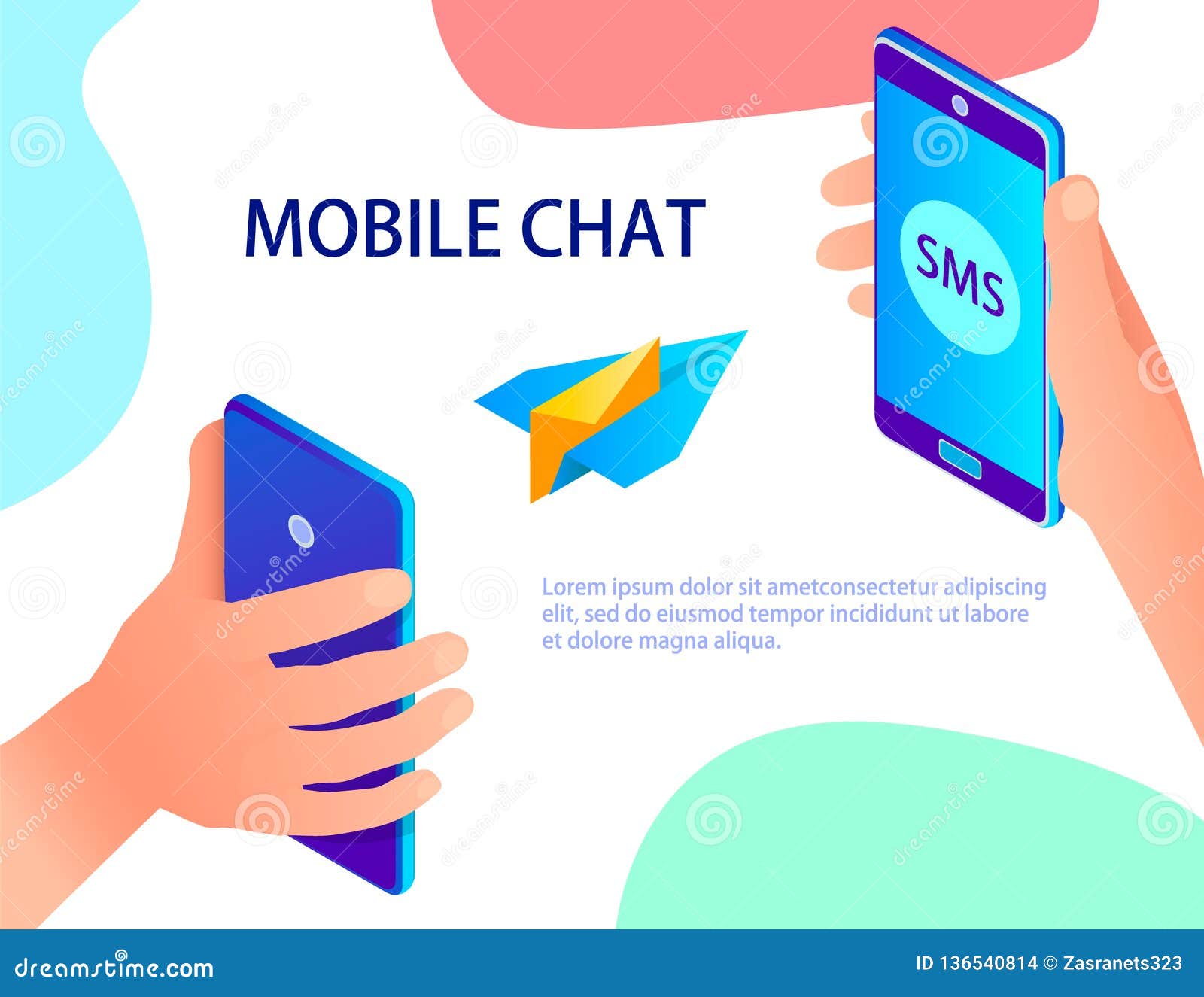 Abstract Messaging Using Mobile Communications. Stock Vector ...