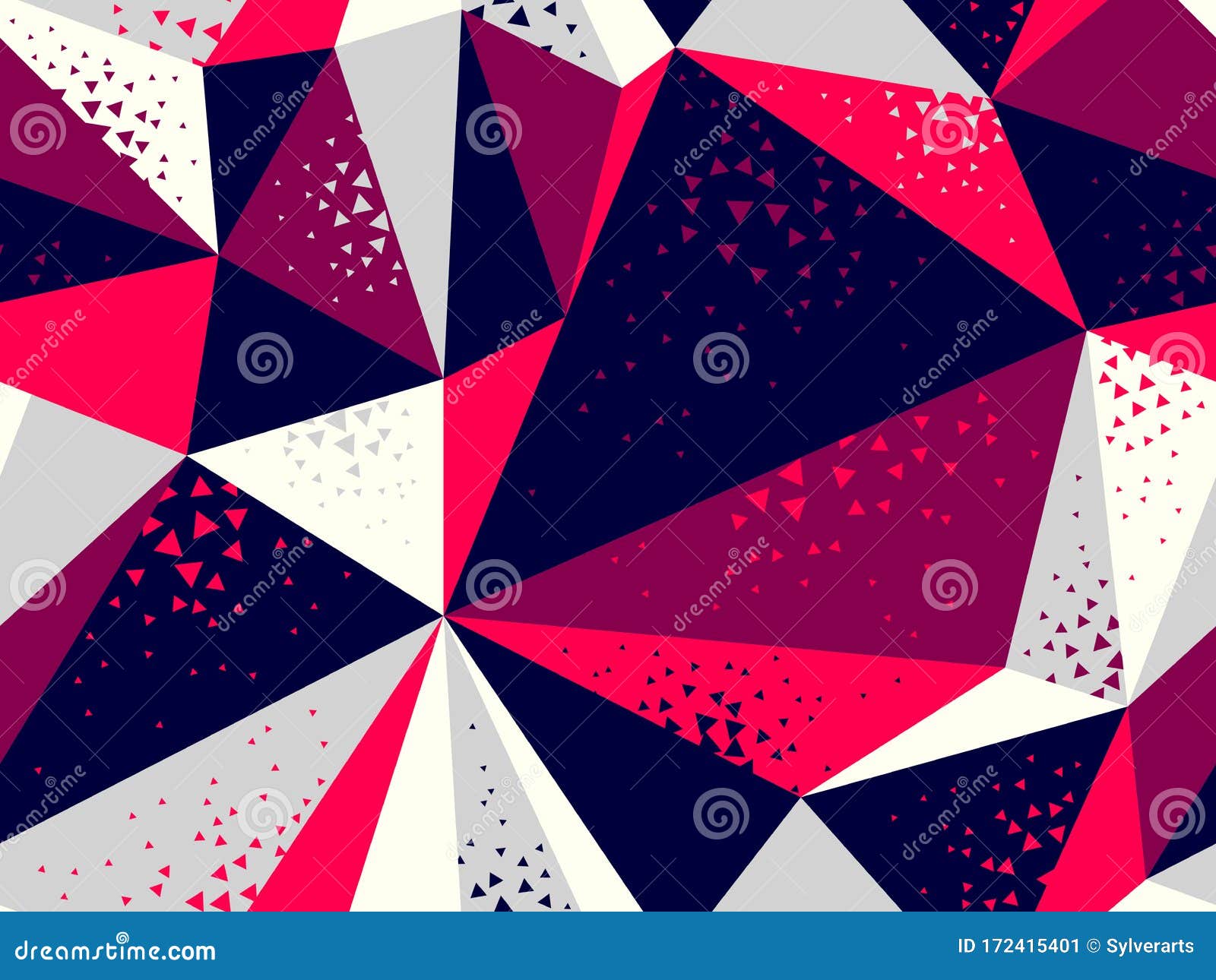 Abstract Messy Chaotic Triangles Seamless Vector Background, Particles ...