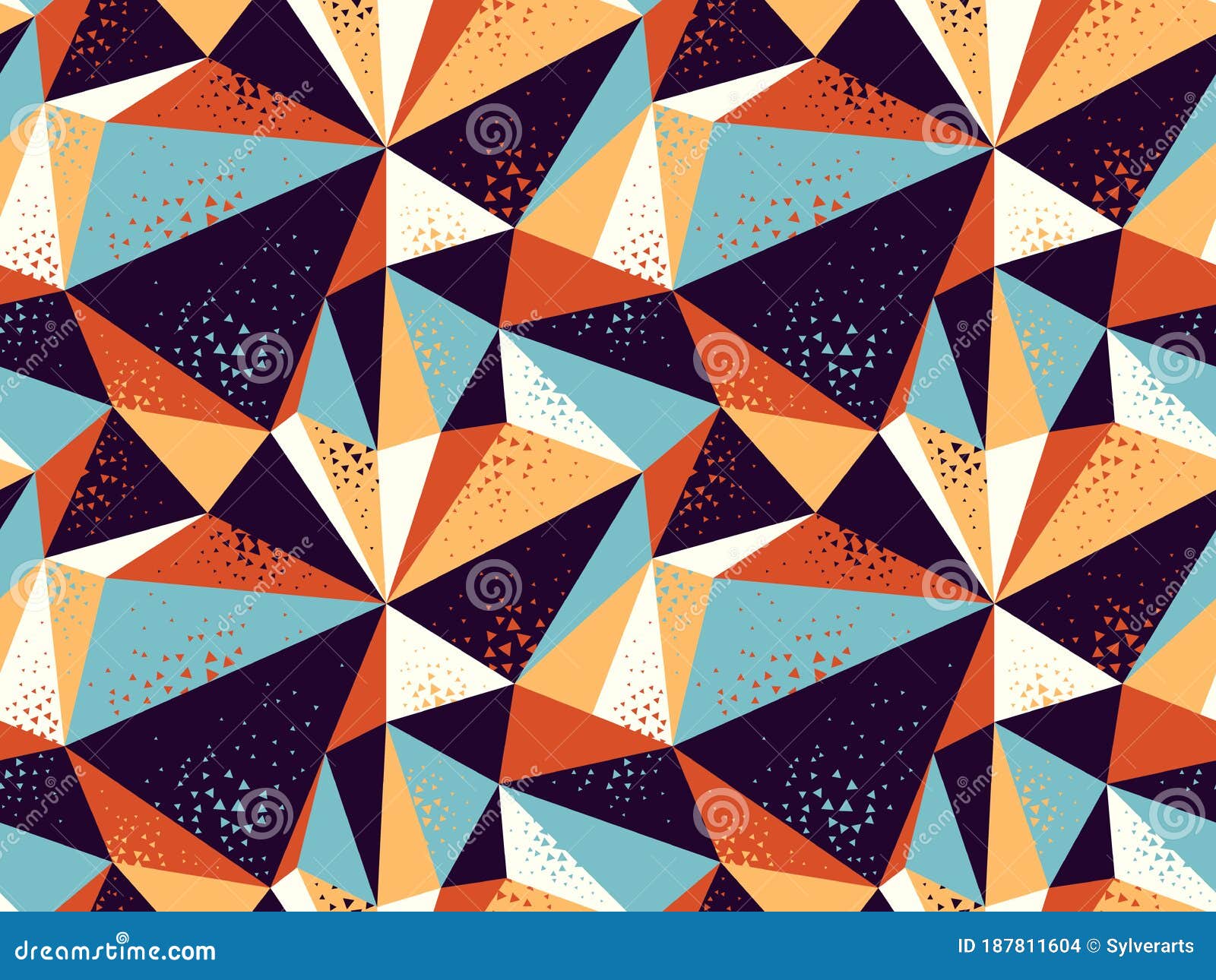 Abstract Messy Chaotic Triangles Seamless Vector Background, Particles ...