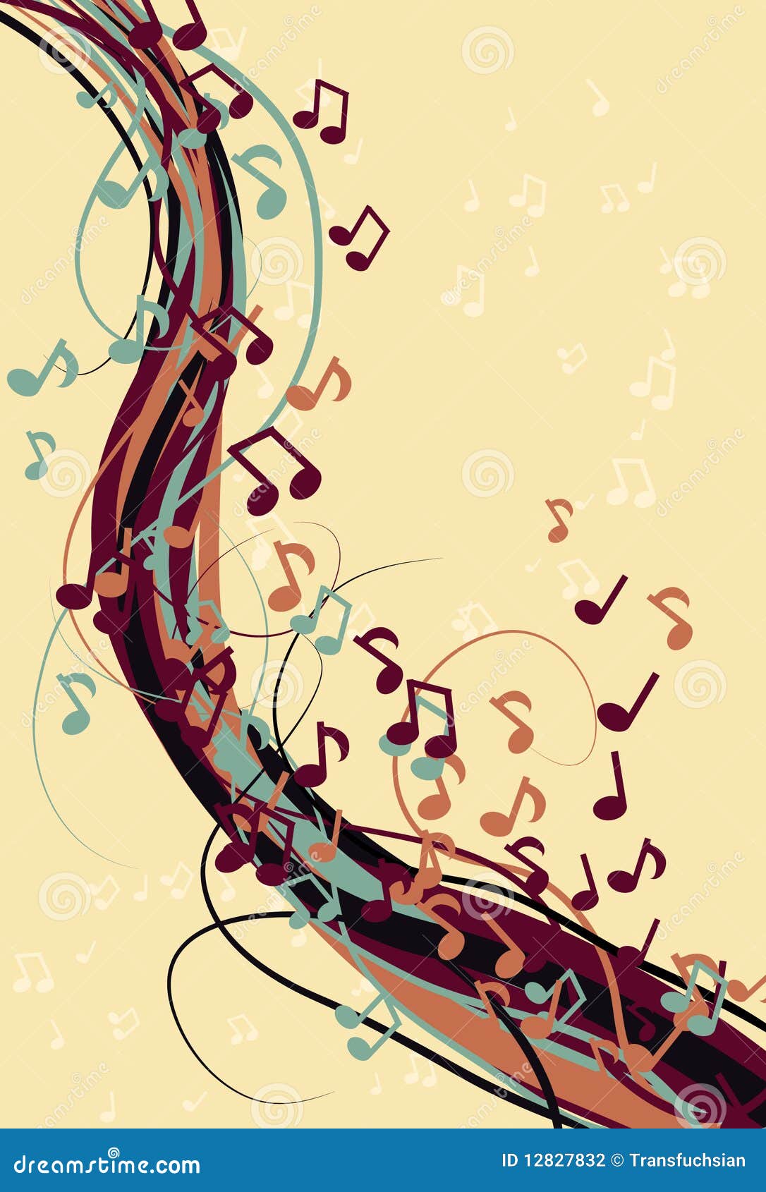 Abstract Messy Music Note Background Stock Vector - Illustration of ...