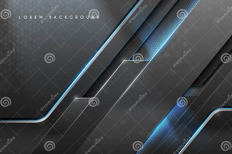 Abstract Metal Background with Blue Light Stock Vector - Illustration ...