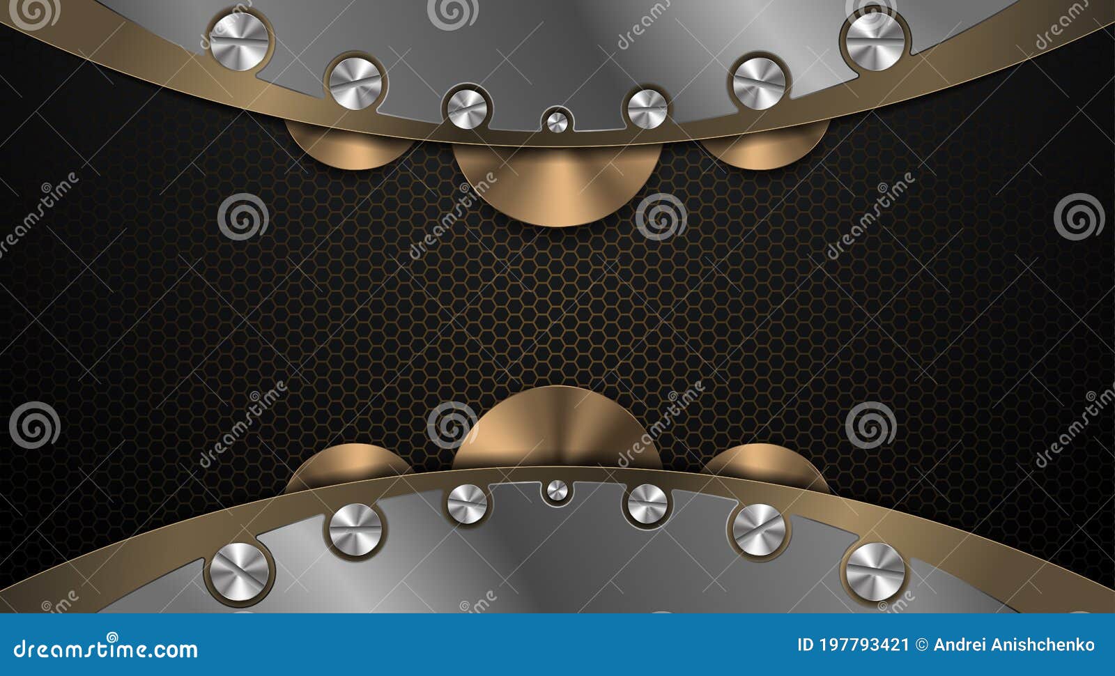 Abstract Metal Circle Background with Hexagonal Pattern Stock Vector ...