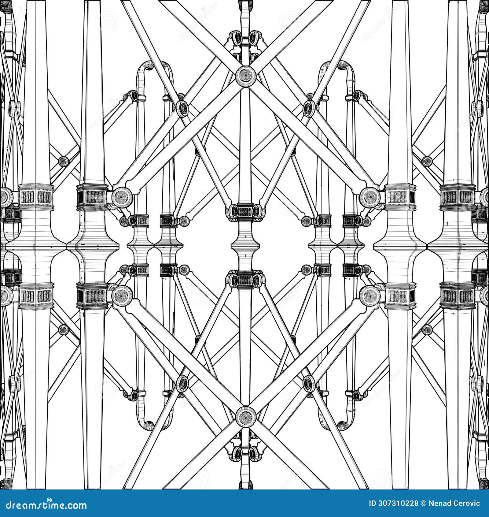 Abstract Metal Construction Structure Vector. a Vector Illustration of ...