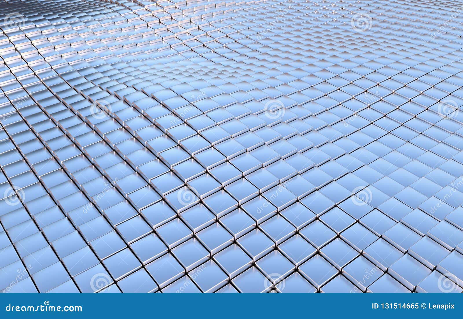 Abstract Metal Cubes Waves Background. Stock Illustration ...