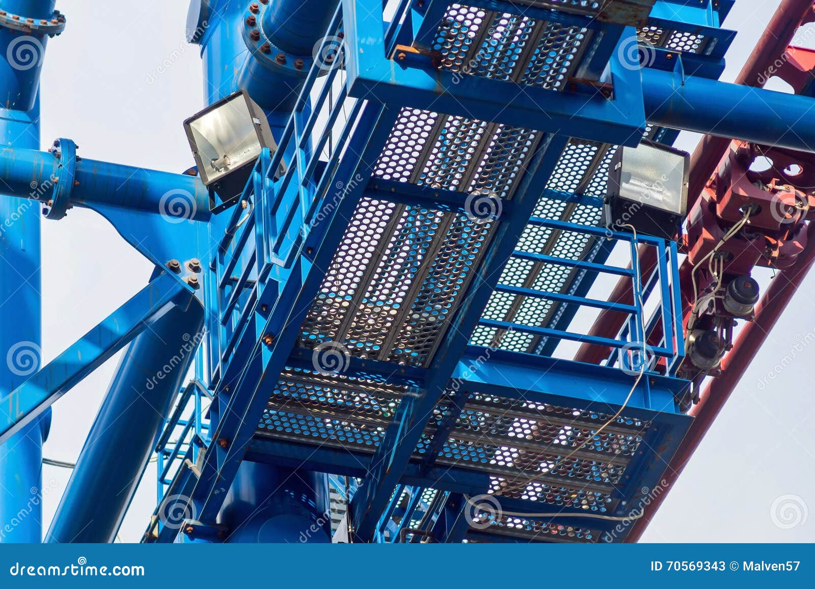 Abstract Metal Design of Blue Color with Searchlights Stock Image ...