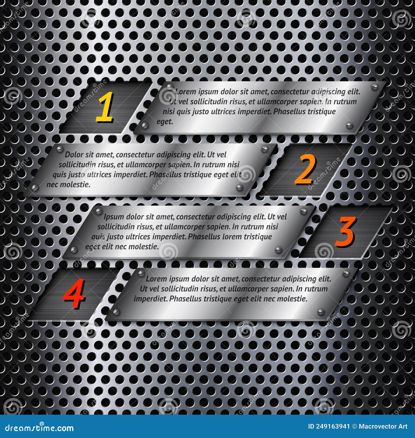 Abstract Metal Infographics Template Stock Vector - Illustration of ...