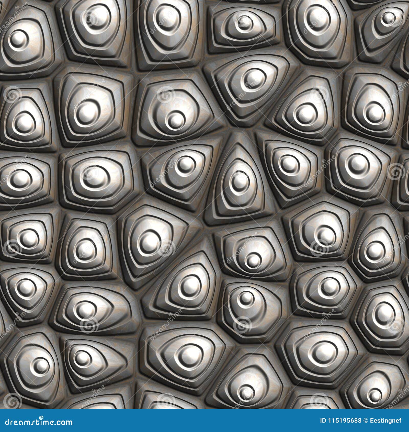 Abstract Metal Ornament Background Generated. Seamless Pattern Stock ...