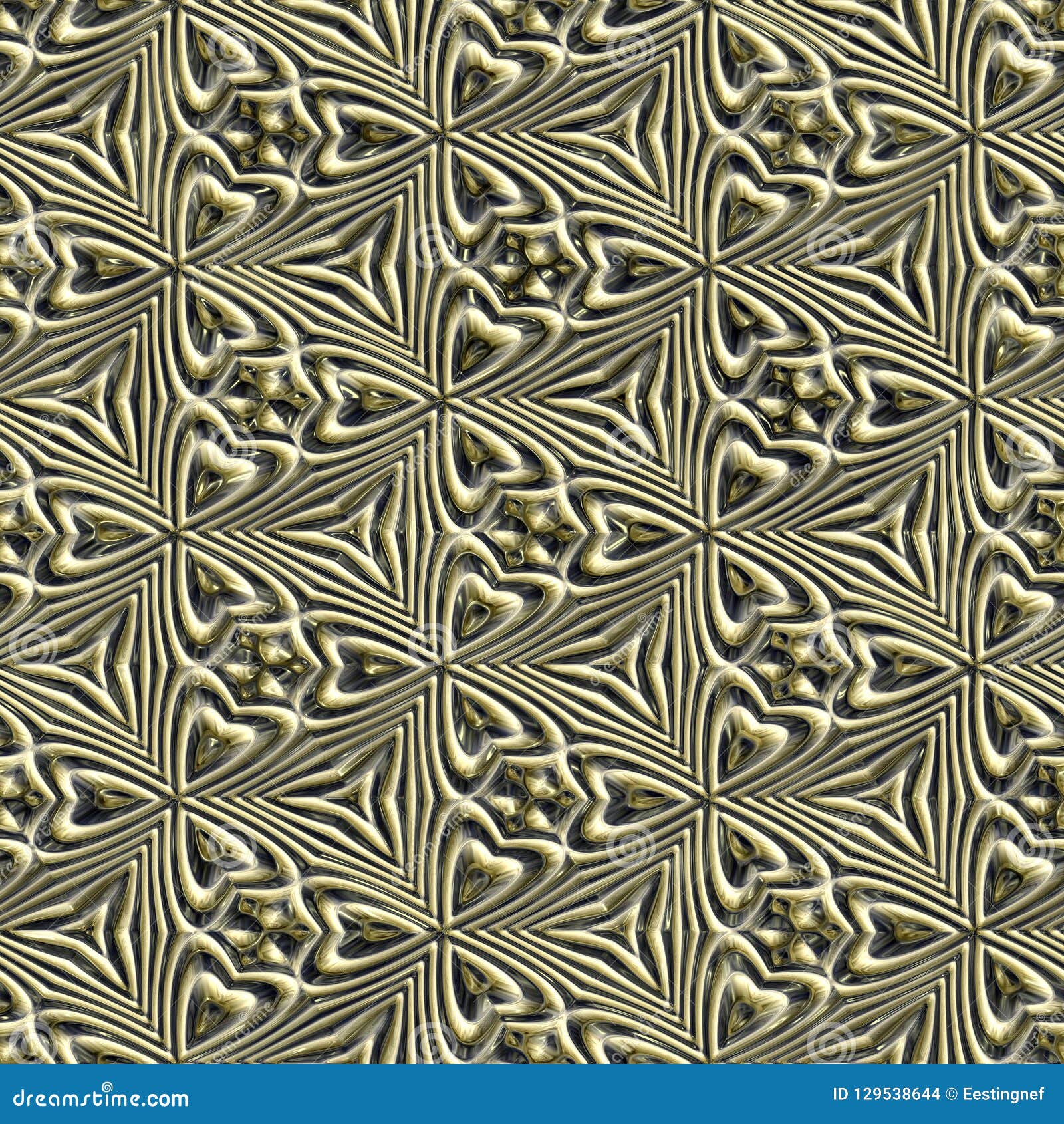 Abstract Metal Ornament Background Generated. Seamless Pattern. Stock ...