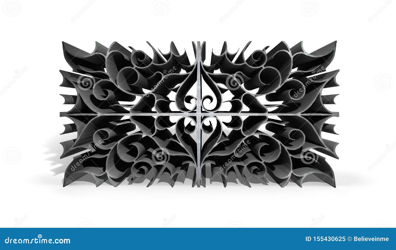 Abstract Metal Patterns Design on White Background. 3D Illustration ...