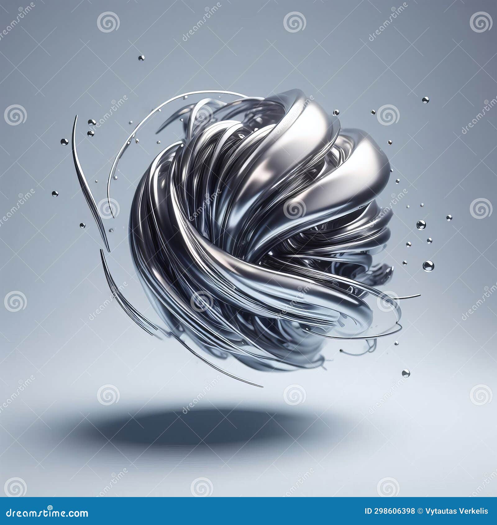 Abstract Metal Shape, Levitating Object Stock Illustration ...