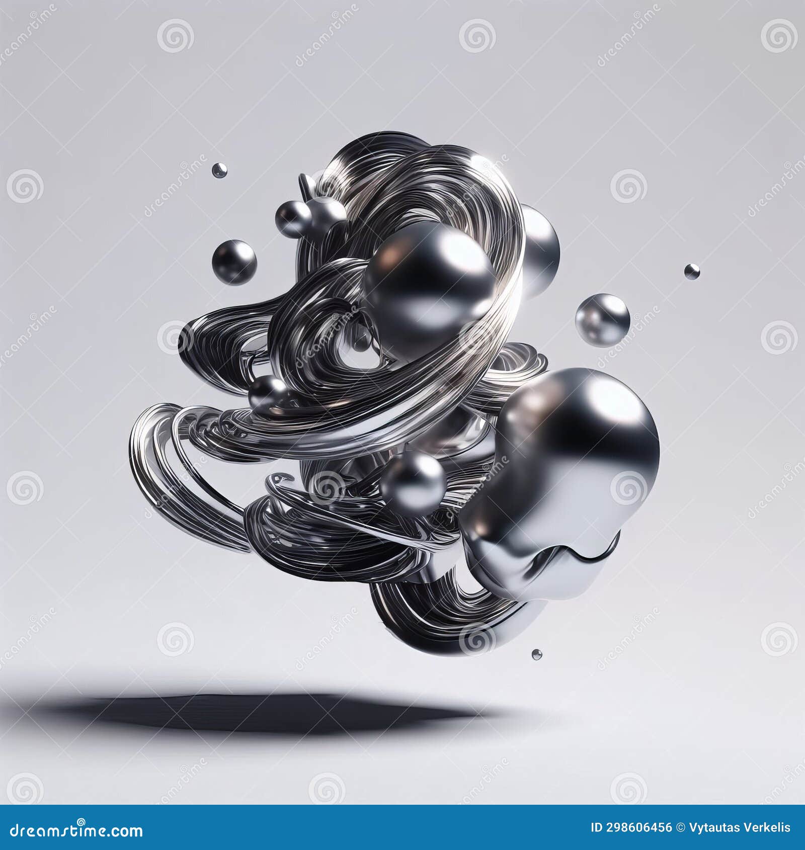 Abstract Metal Shape, Levitating Object Stock Illustration ...