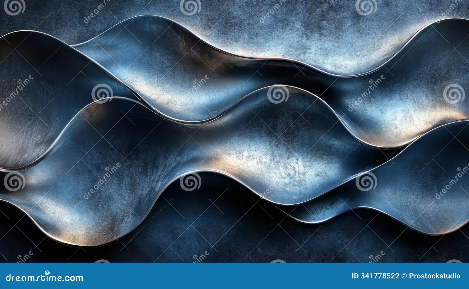 Abstract Metal Surface With Flowing Curves And Waves, Showcasing ...