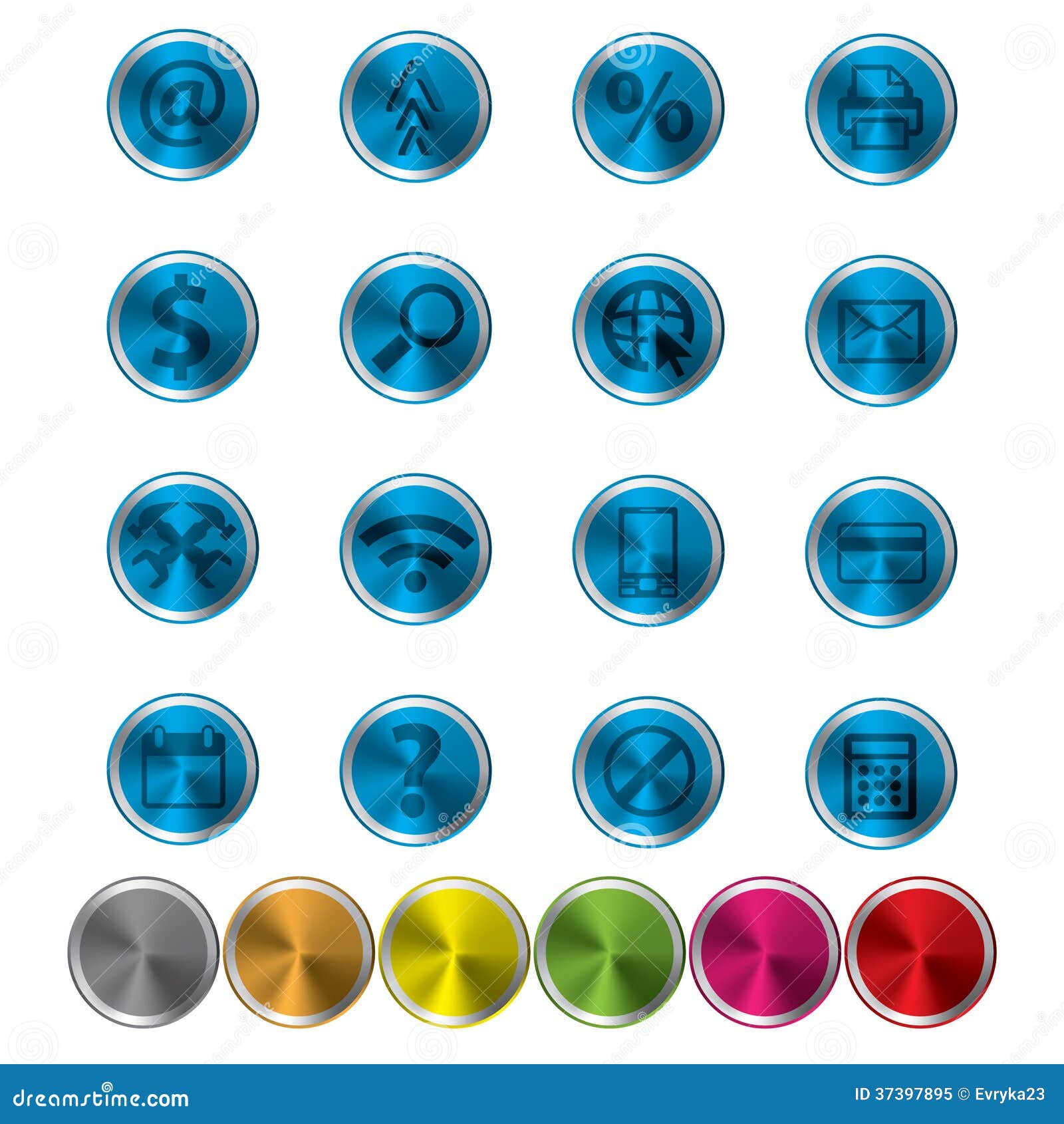 Abstract Metal Web Icon Set Stock Vector - Illustration of label, cart ...