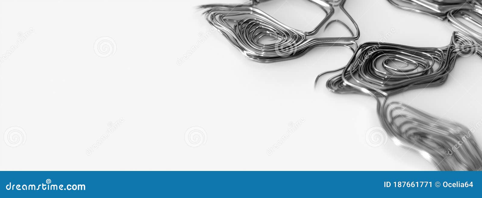Abstract Metal Wire on White Background with Free Space Stock ...