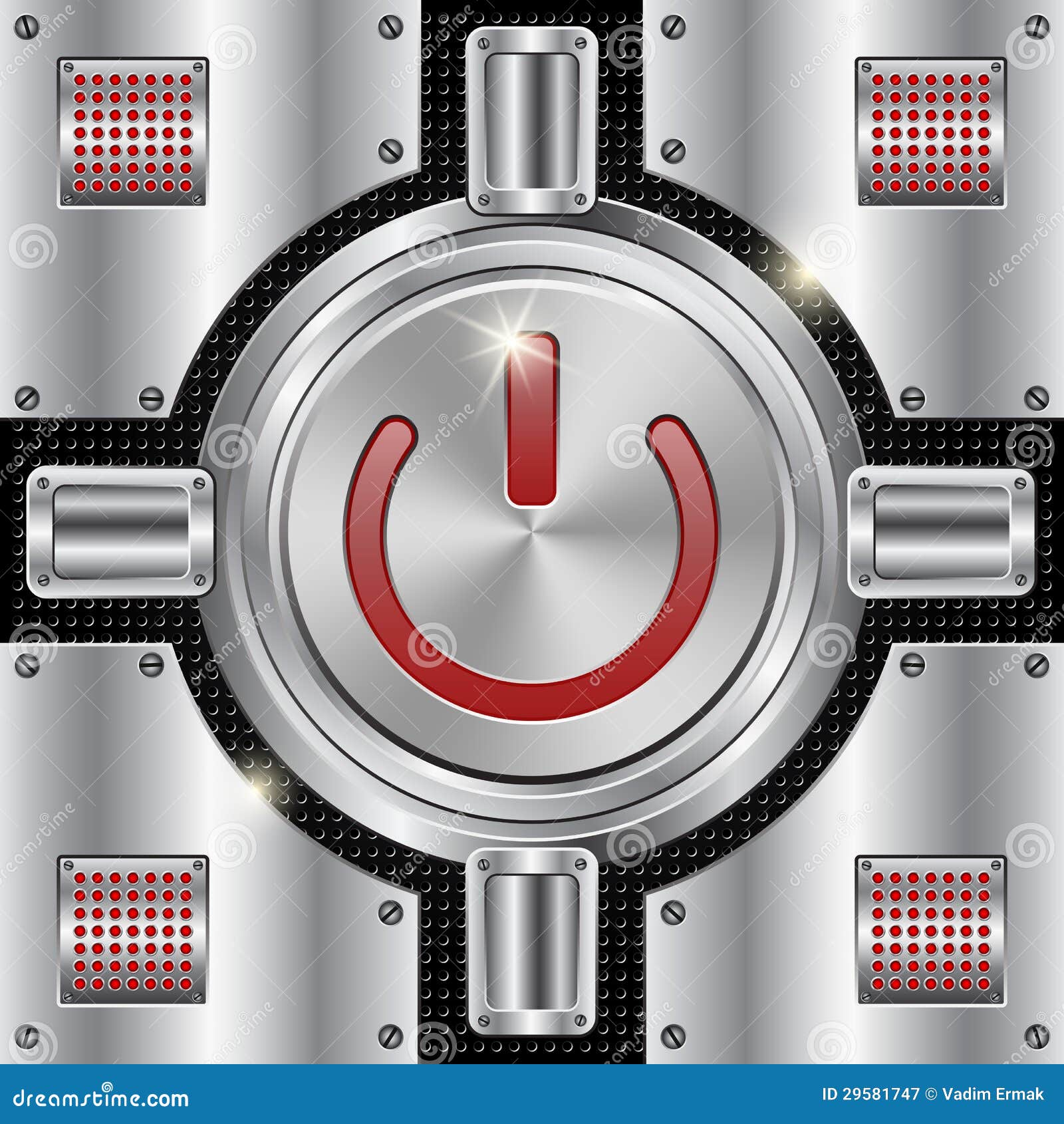 Abstract Metallic Background with Button Stock Vector - Illustration of ...