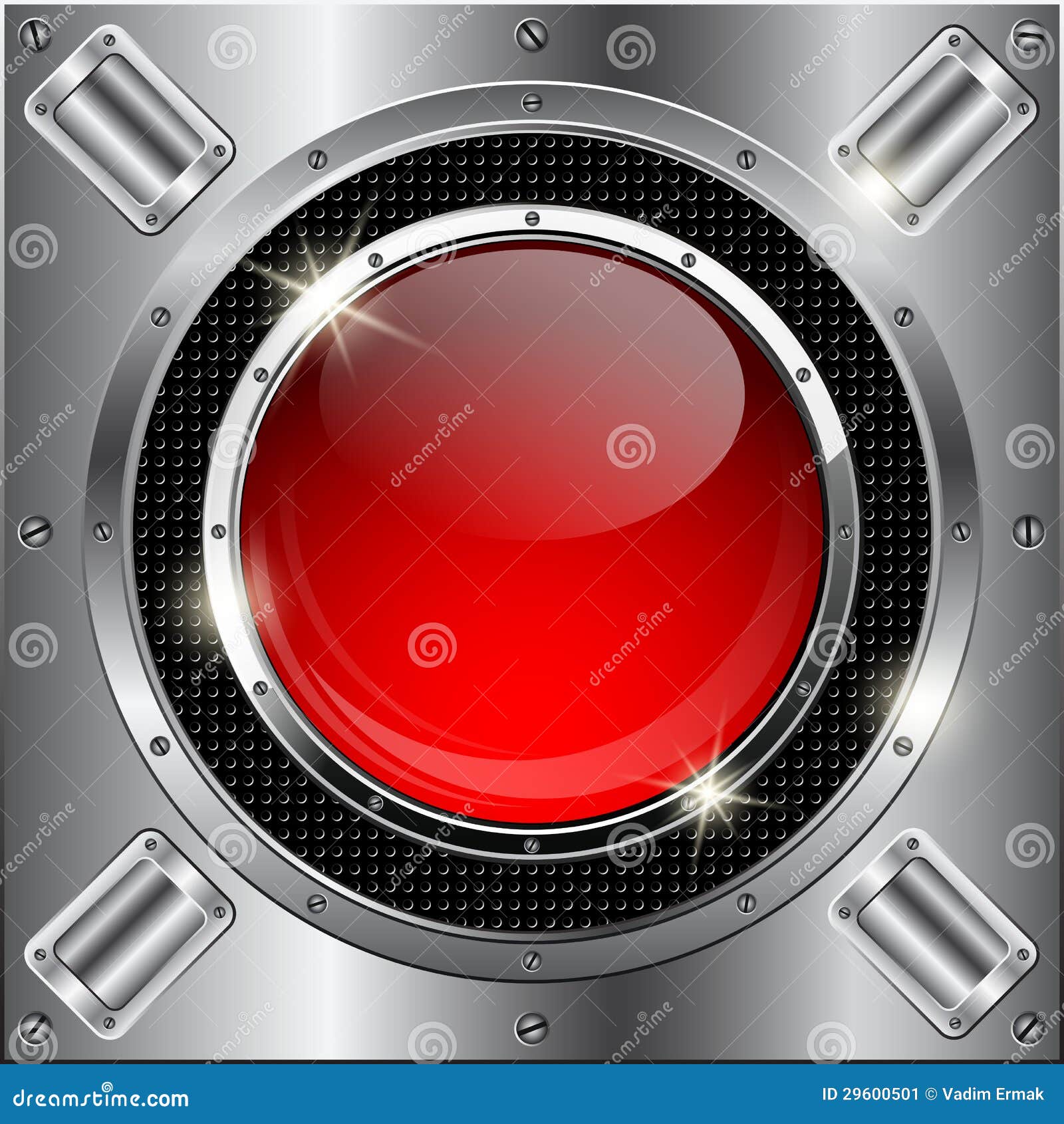 Abstract Metallic Background with Button Stock Vector - Illustration of ...