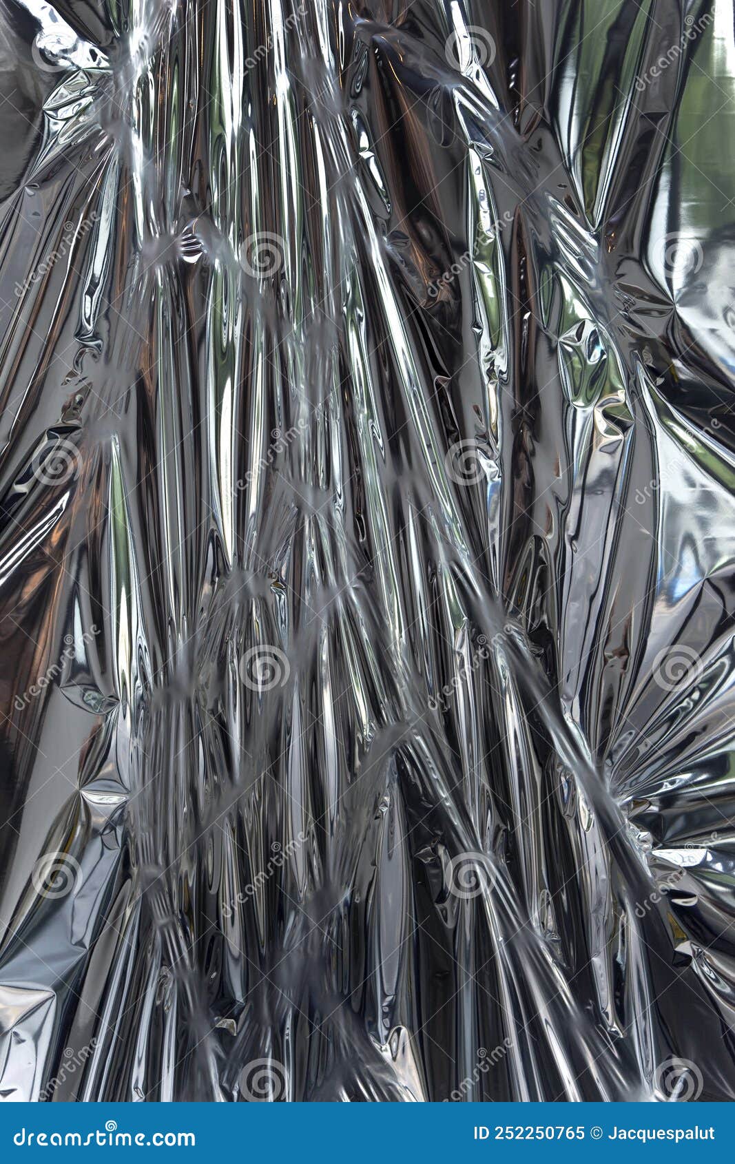 Crumpled Aluminum Foil Panel Stock Image - Image of background ...