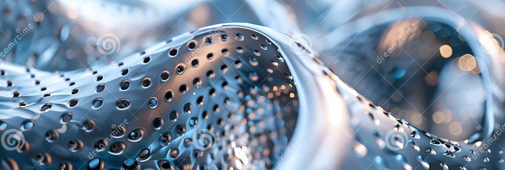 Abstract Metallic Background with Waves and Holes in it. Stock ...