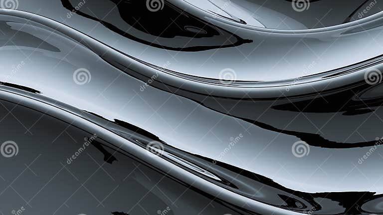 Abstract Metallic Black and Silver Wavy Pattern Reflective Surface ...