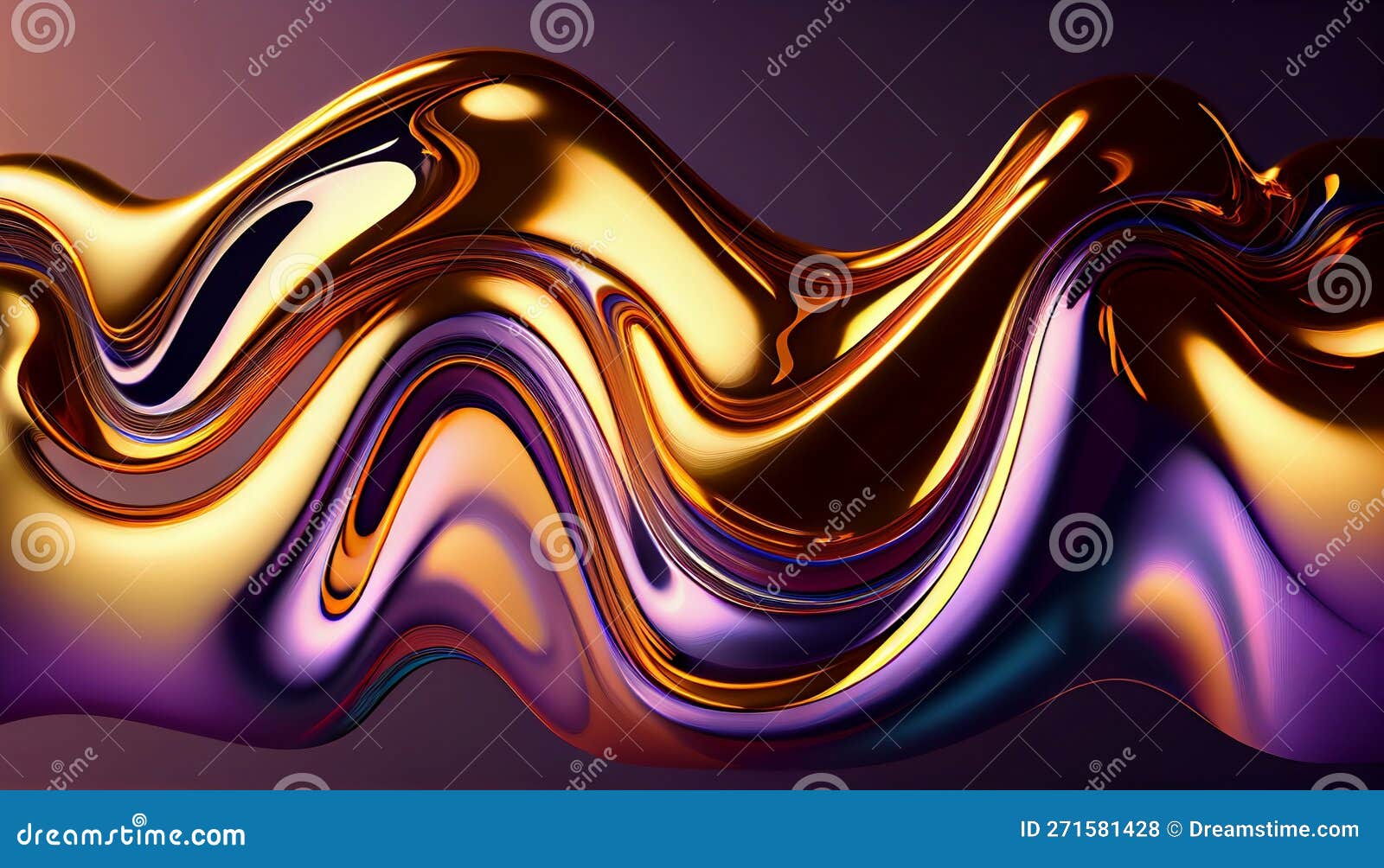 Abstract Metallic Color Liquid Fluid Background, Generative AI ...