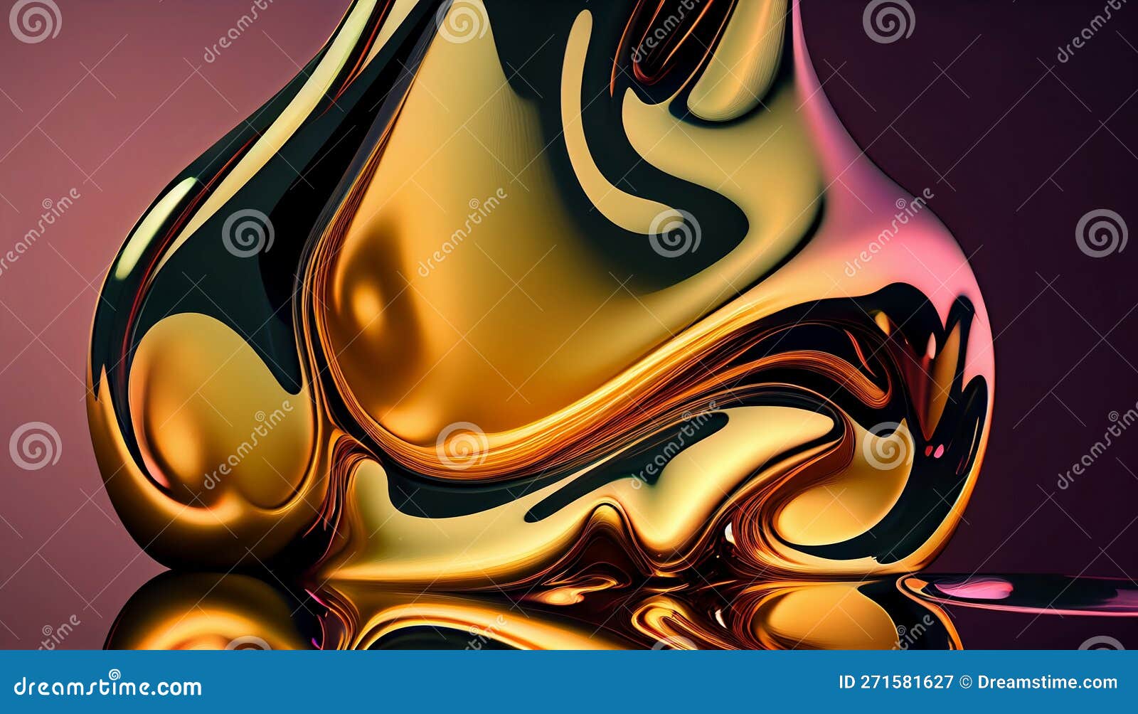 Abstract Metallic Color Liquid Fluid Background, Generative AI ...
