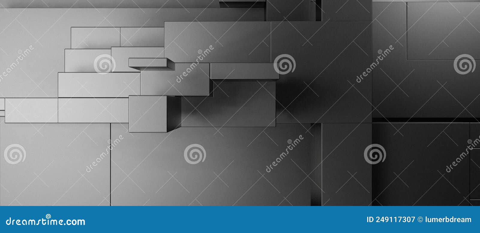 Abstract Metallic 3D Blocks Cubes Three Dimensional Stock Illustration ...