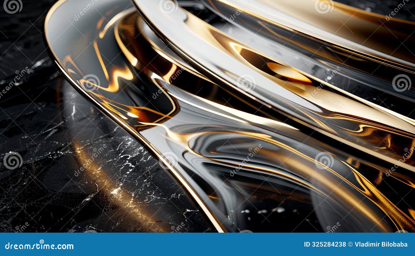 Abstract Metallic Design with Gold Accents Stock Illustration ...