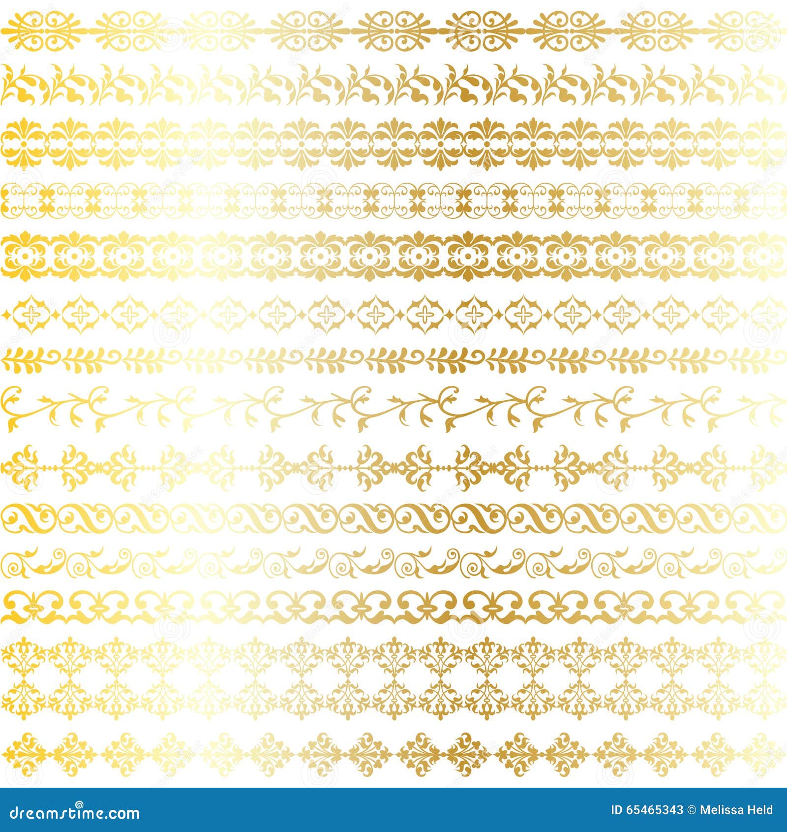 Abstract Metallic Gold Ornate Borders Stock Illustration - Illustration ...