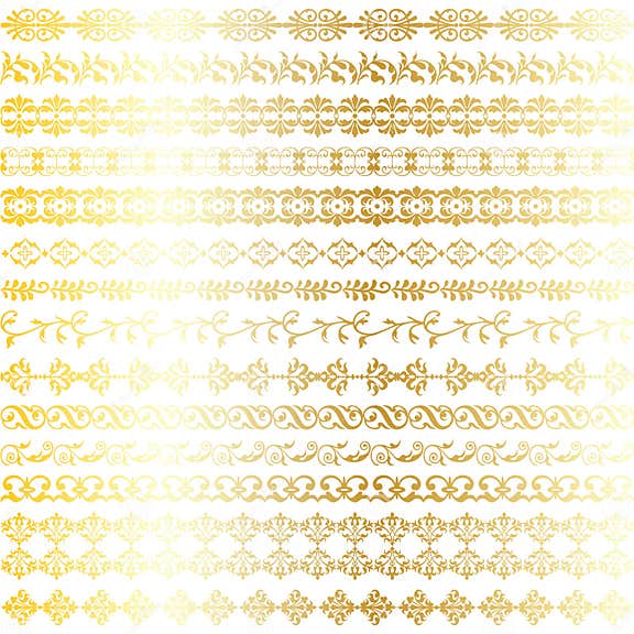 Abstract Metallic Gold Ornate Borders Stock Illustration - Illustration ...