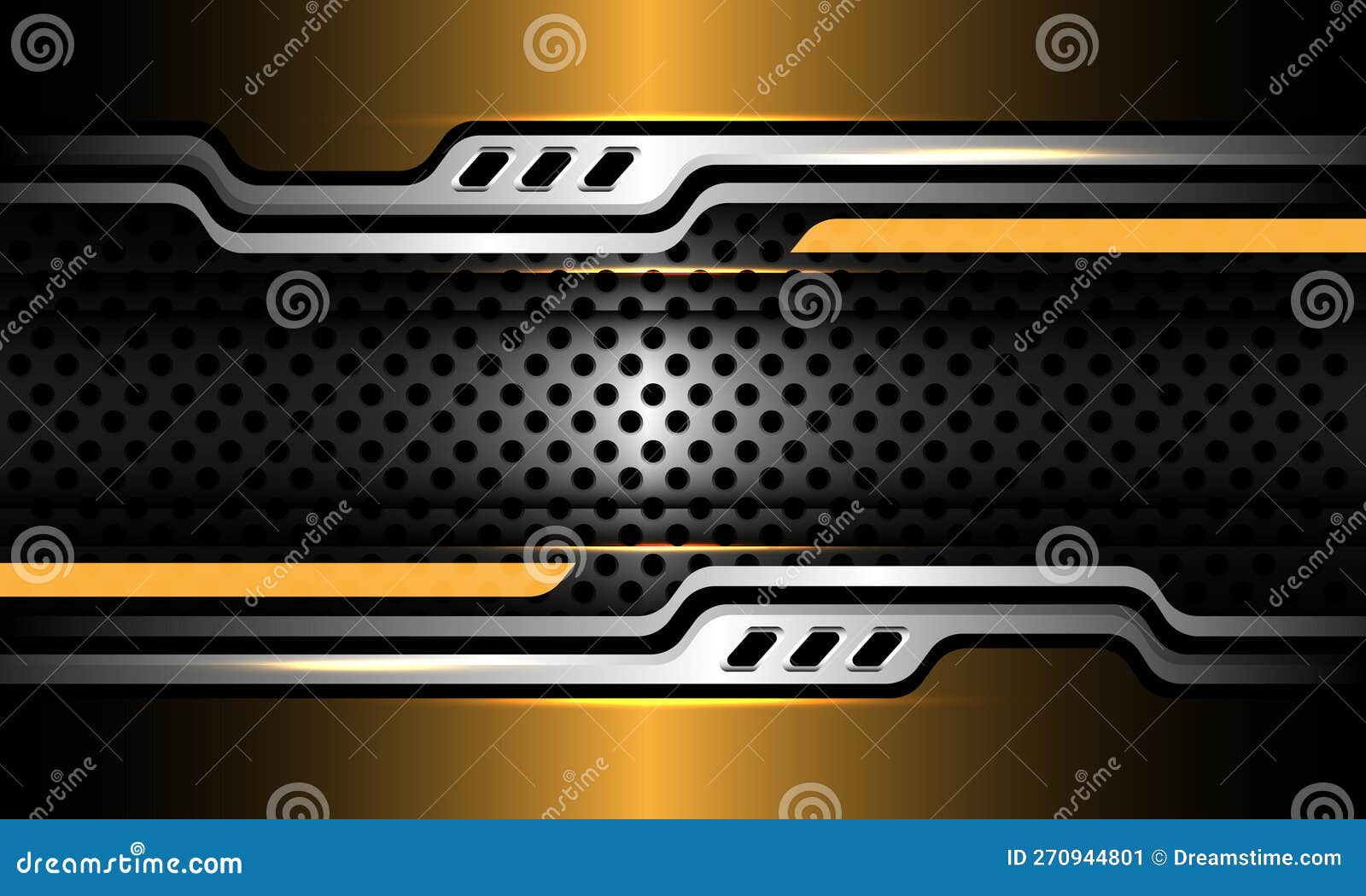 Abstract Metallic Gold Silver Geometric Cyber with Circle Mesh Pattern ...